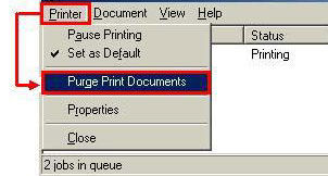 Delete queued print jobs (Windows 95/98/Me)