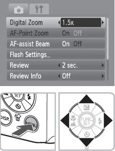 Setting Digital Zoom PowerShot A1100 IS.