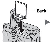 Installing the batteries and memory card into a PowerShot A460.