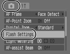 Procedure for setting the flash modes PowerShot SD880 IS and SD990 IS.