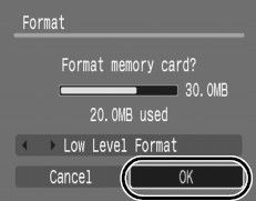 Procedure for formatting the SD card PowerShot A470