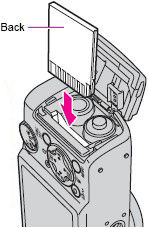 Installing the batteries and memory card into a PowerShot A470