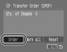 DPOF transfer Order options for the PowerShot E1.