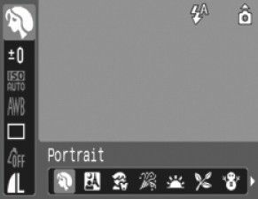 Selecting shooting modes PowerShot A470.