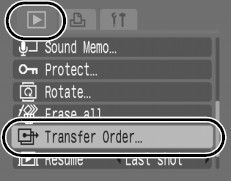 DPOF transfer Order options for the PowerShot E1.