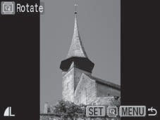 Procedure for rotating images on playback PowerShot A480.