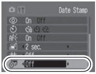 Procedure for setting Postcard Print Mode PowerShot A550 and A560.