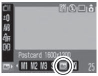 Procedure for setting Postcard Print Mode PowerShot A550 and A560.