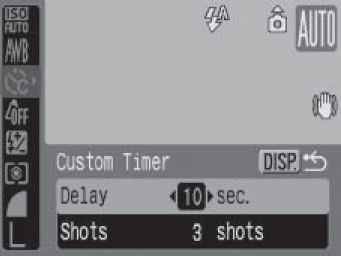 Setting the Self Timer PowerShot A590 IS.