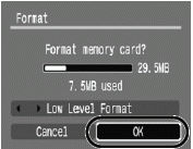 Procedure for formatting the SD card PowerShot A650 IS