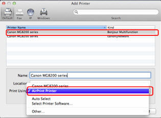 Select canonijnetwork printer driver