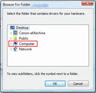 If setup does not automatically locate installation files, browse to ...