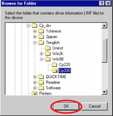 Install the CP printer (model CP330 and older) driver properly - Windows