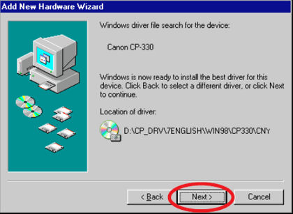 Install the CP printer (model CP330 and older) driver properly - Windows