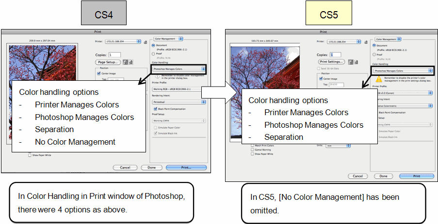 Driver related changes in Photoshop CS5.