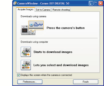 Downloading images with direct transfer PowerShot A550, A560 and A570 IS.