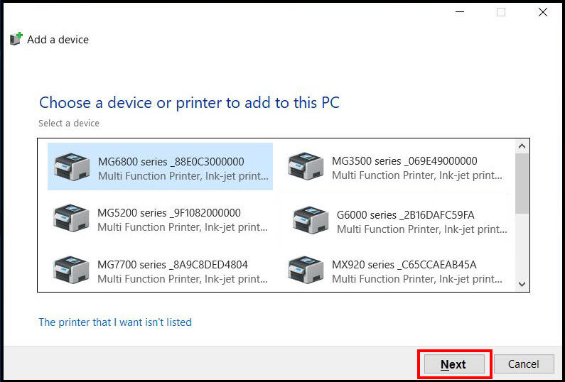 Add a wireless printer to Windows 10 S