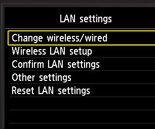 Changing the LAN (wireless/wired) settings - MX922