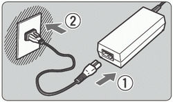 How to use household power source to power an EOS Digital Rebel T2i