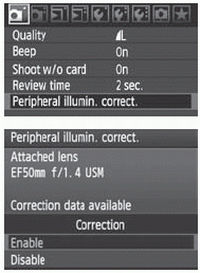 How to use Lens Peripheral Illumination Correction (drop-off correction ...