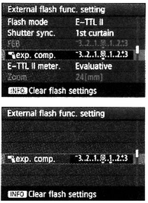 How to set flash exposure compensation on the 320EX Speedlite