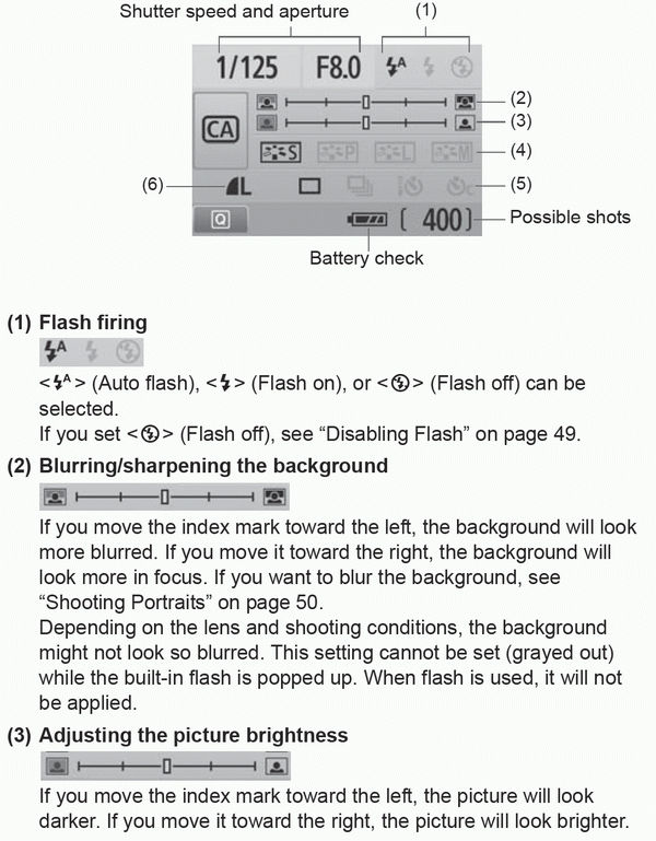 How to operate in Creative Auto shooting mode on the EOS Digital Rebel T2i