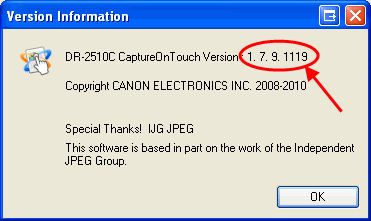 Check version of CaptureOnTouch