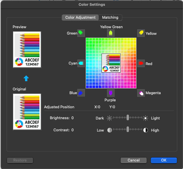 Adjusting the color settings on Mac Big Sur 11.0 for color imageCLASS ...