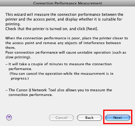 Run the IJ Network Tool to configure the connection (Mac)