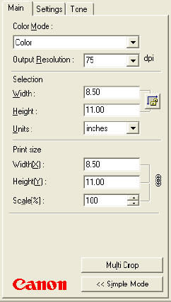 Adjusting Color Mode and Output (Scan) Resolution (D1250U2, D1250U2F)