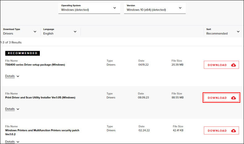 Download the Print Driver and Scan Utility Installer for Windows - TS6420