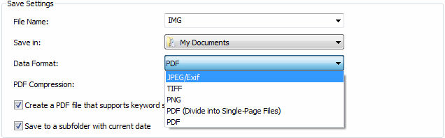 Changing the data format settings for the operation panel using the MF Scan Utility