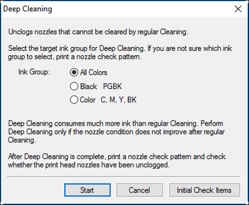 Deep Print Head Cleaning From a Windows Computer - PIXMA TR150