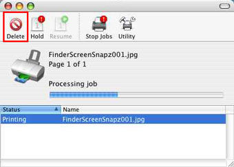 Delete queued print jobs to resolve printing errors (Mac OS X)