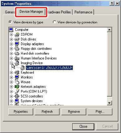 Verifying the scanner is detected by the computer (Windows)