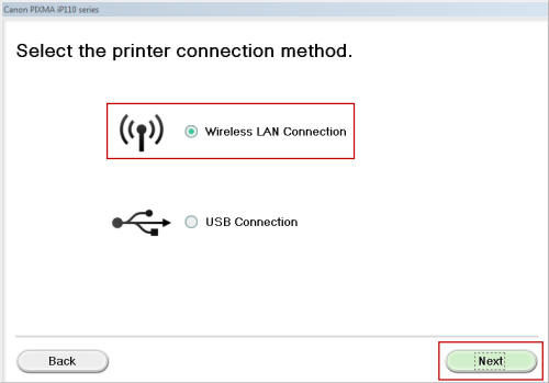 Installing a Printer Wirelessly via Direct Connection (Windows) - iP110