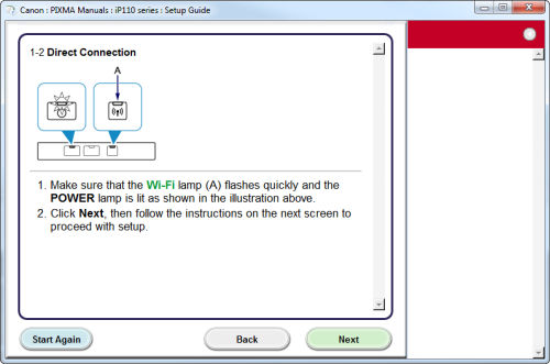 Installing a Printer Wirelessly via Direct Connection (Windows) - iP110