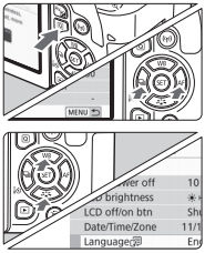 How to change the display language on the EOS Rebel T7i.