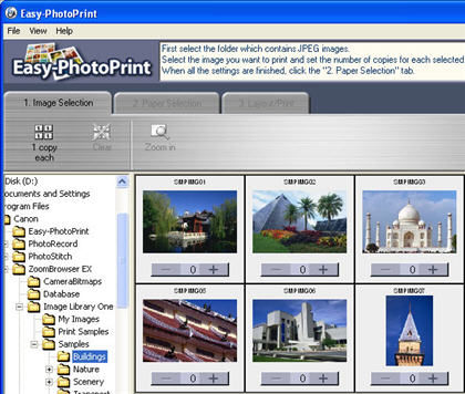 Importing images using Easy-PhotoPrint