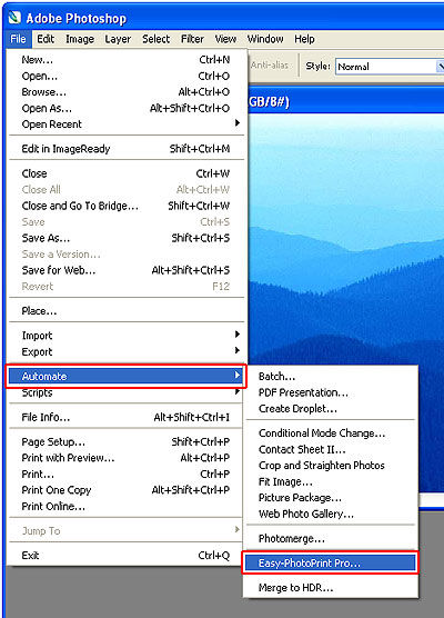 Launch Easy-PhotoPrint Pro from Windows