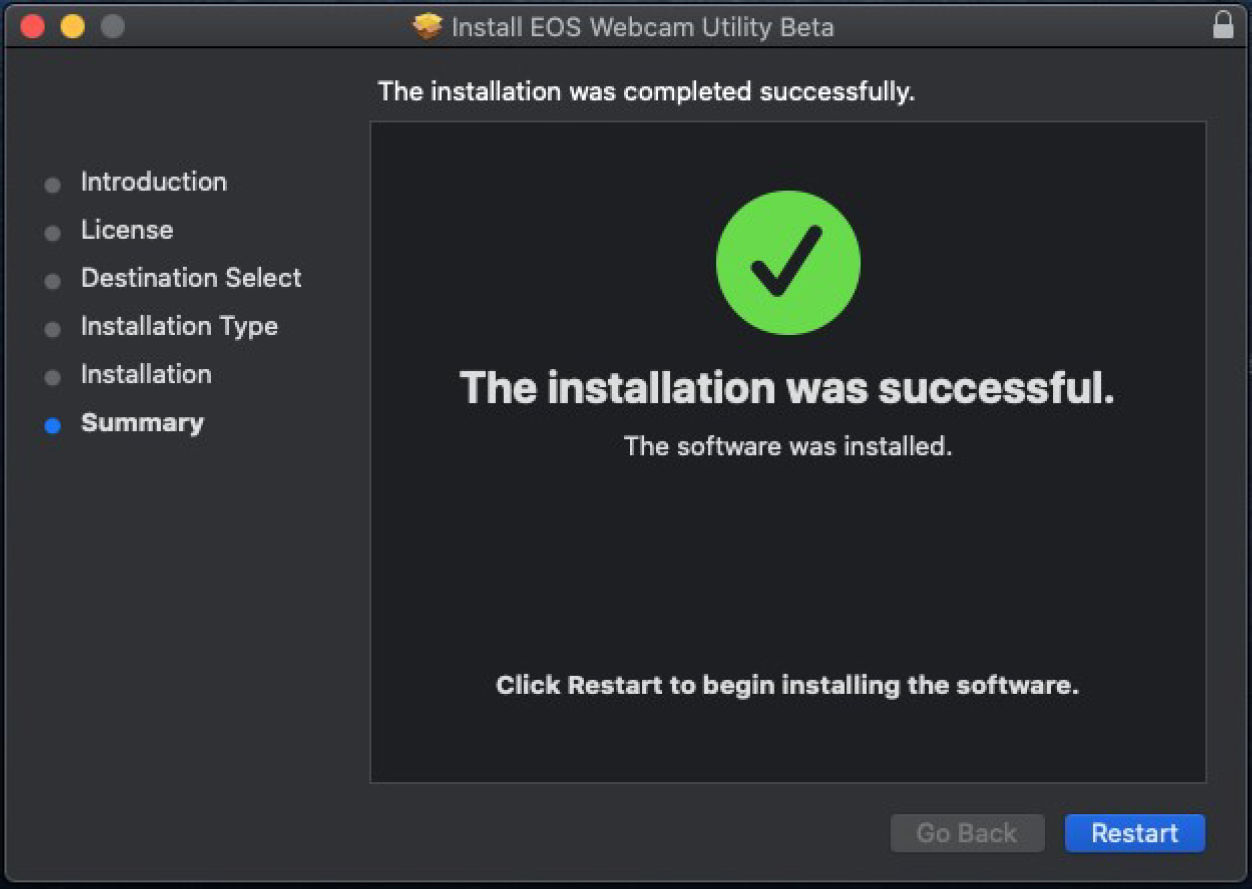 How to install EOS Webcam Utility - Macintosh.