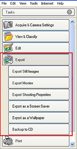 Exporting images in ZoomBrowser EX ver. 5.x