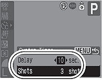 Procedure for setting the Self Timer PowerShot A610 and A620 and A700