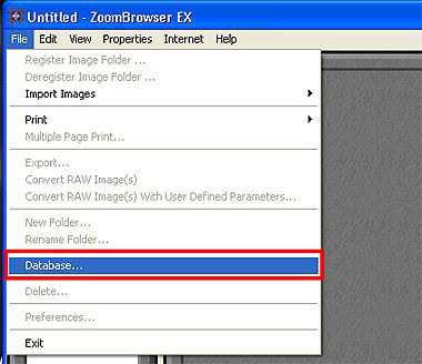 Delete and rebuild the ZoomBrowser EX 3.x database