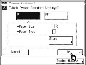 Setting Paper Size and Type for the Stack Bypass