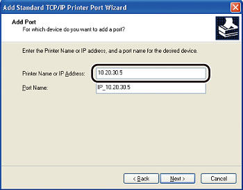 Setting and Changing method of printer driver port