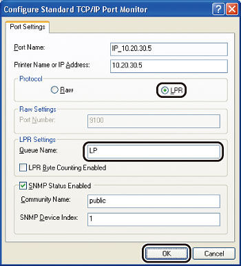 Setting and Changing method of printer driver port