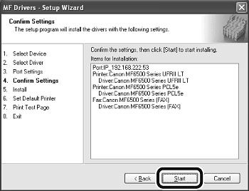 Installing the Software using Network connection (MF6595cx/MF6595 ...