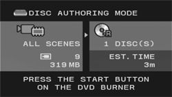 Using the DW-100 DVD burner with your camcorder