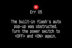 Explaination of error messages that appear on the LCD of the EOS ...